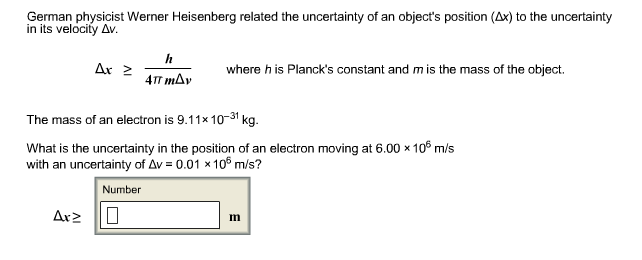 Solved German physicist Werner Heisenberg related the | Chegg.com