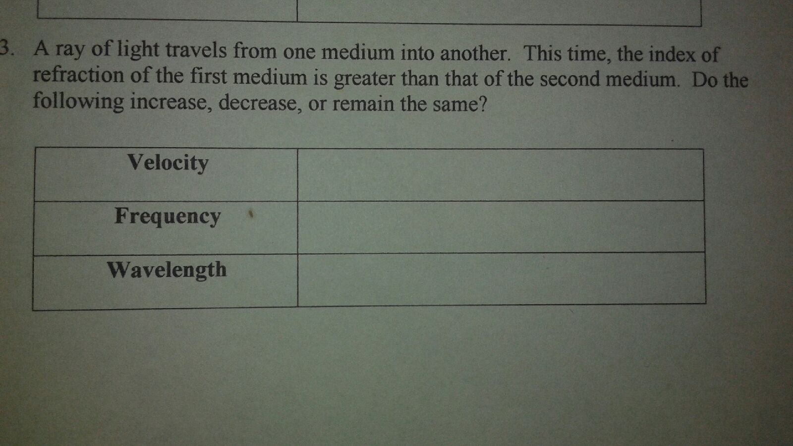 Solved A ray of light travels from one medium into another. | Chegg.com