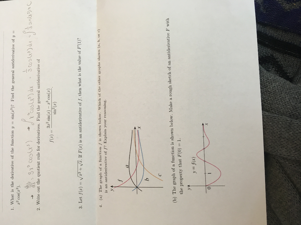 Solved What is the derivative of the function y = sin(x^3)? | Chegg.com