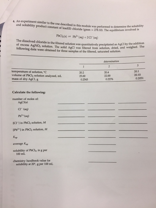 Solved An experiment similar to the one described in this | Chegg.com