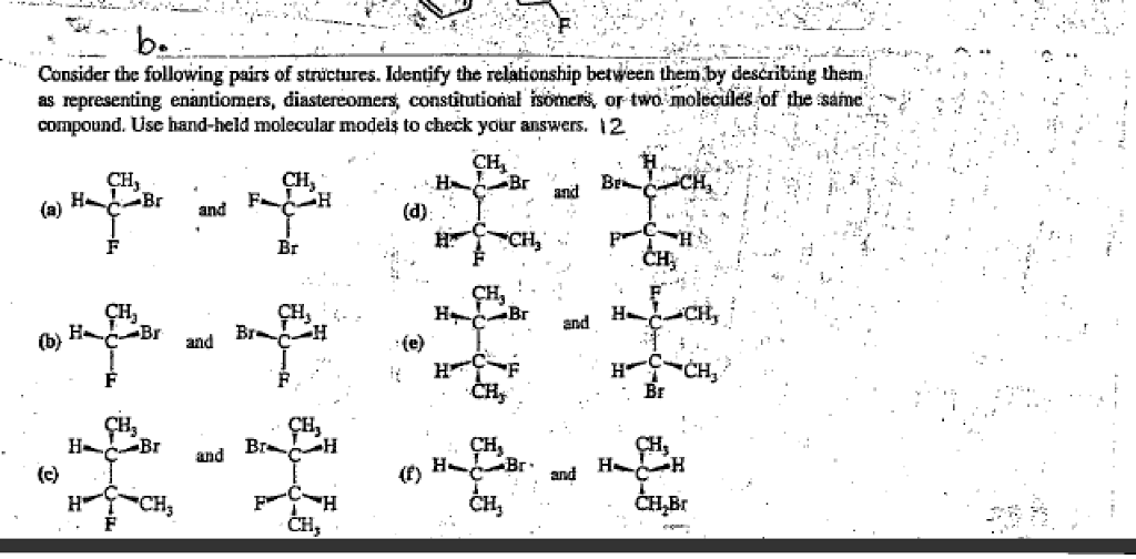 Solved Consider the following pairs of structures. Identify | Chegg.com