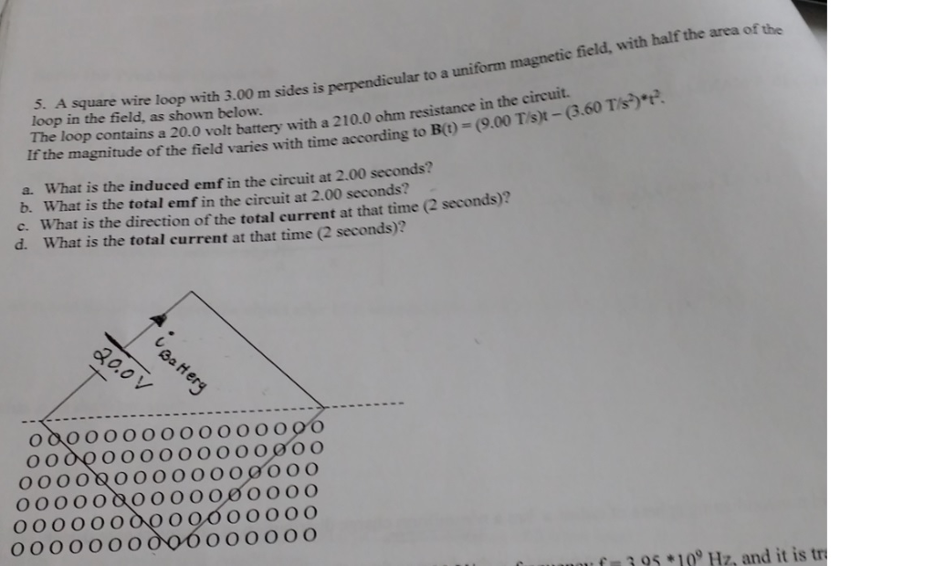 Solved A square wire loop with 3.00m sides is perpendicular | Chegg.com