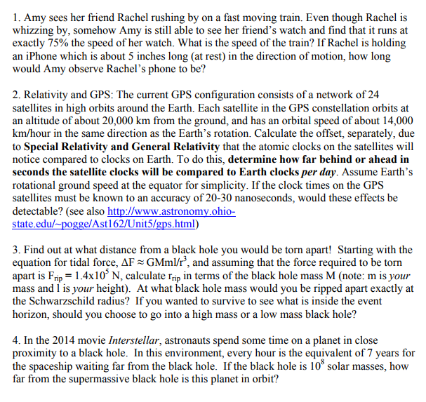 Solved 1. Amy sees her friend Rachel rushing by on a fast | Chegg.com