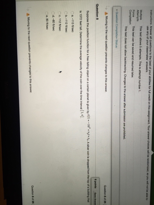 Solved Suppose The Position Function For A Free Falling