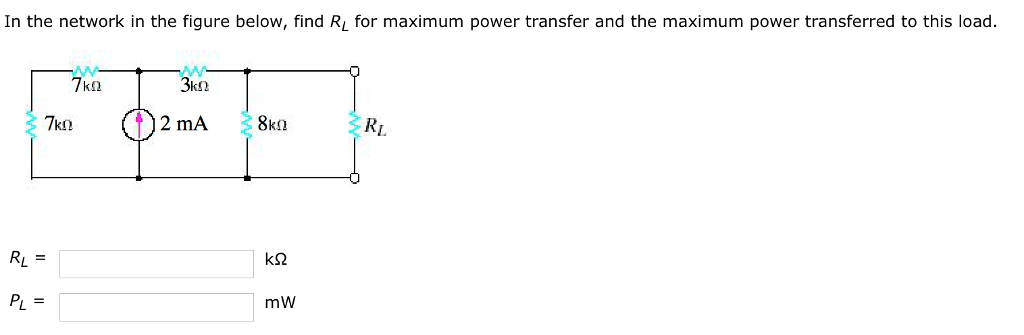 Solved In the network in the figure below, find RL for | Chegg.com