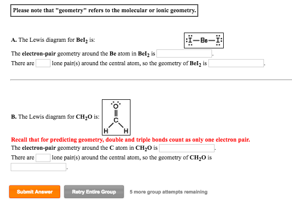 Solved Please note that "geometry" refers to the molecular | Chegg.com