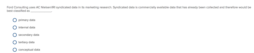 Solved Ford Consulting uses AC Nielsen/IRI syndicated data | Chegg.com
