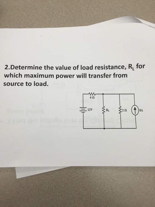 Solved Determine the value of load resistance, R_L for which | Chegg.com