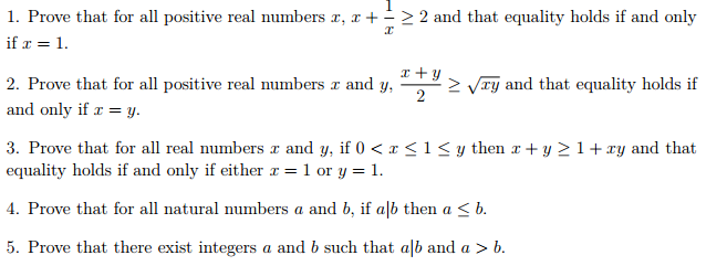 Solved Prove that for all positive real numbers x, x + 1/x | Chegg.com