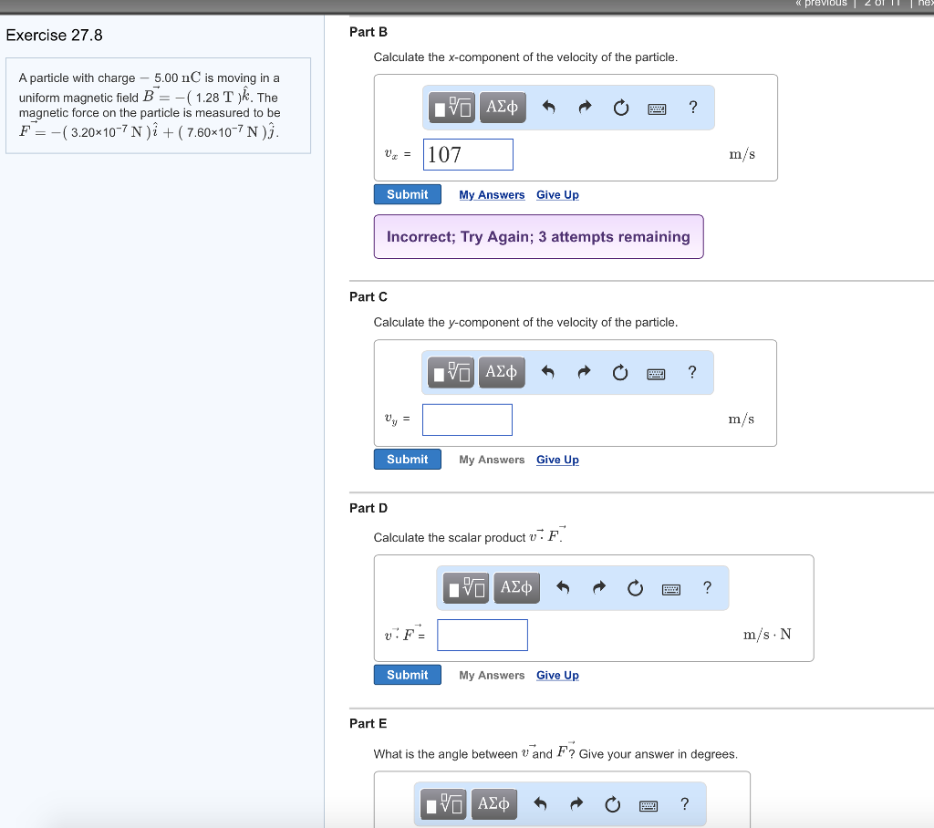 Solved A particle with charge − 5.00 nC is moving in a | Chegg.com