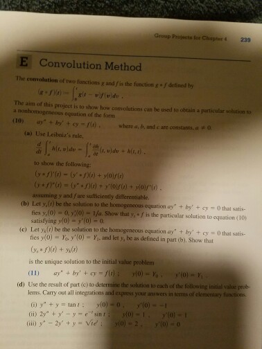 Solved The convolution of two functions g and f is the | Chegg.com