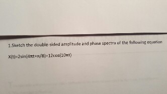 Sketch the double-sided amplitude & spectra of the | Chegg.com
