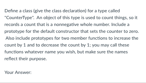 Solved Consider The Following Class Declaration Class Abc 