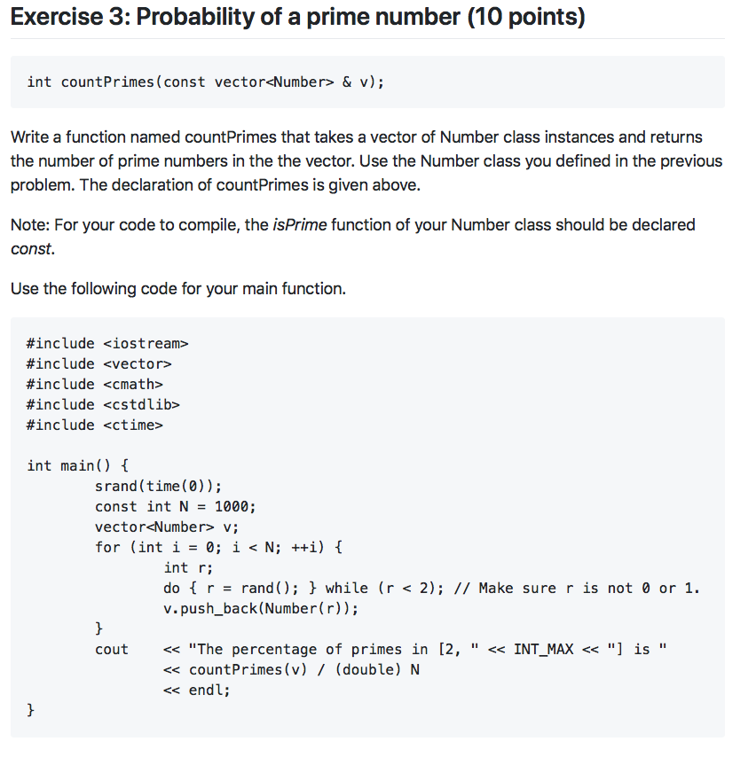 Solved Exercise 3: Probability of a prime number (10 points) | Chegg.com