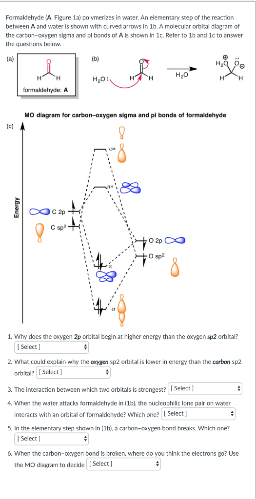 Solved Formaldehyde (A, Figure 1a) polymerizes in water. An | Chegg.com