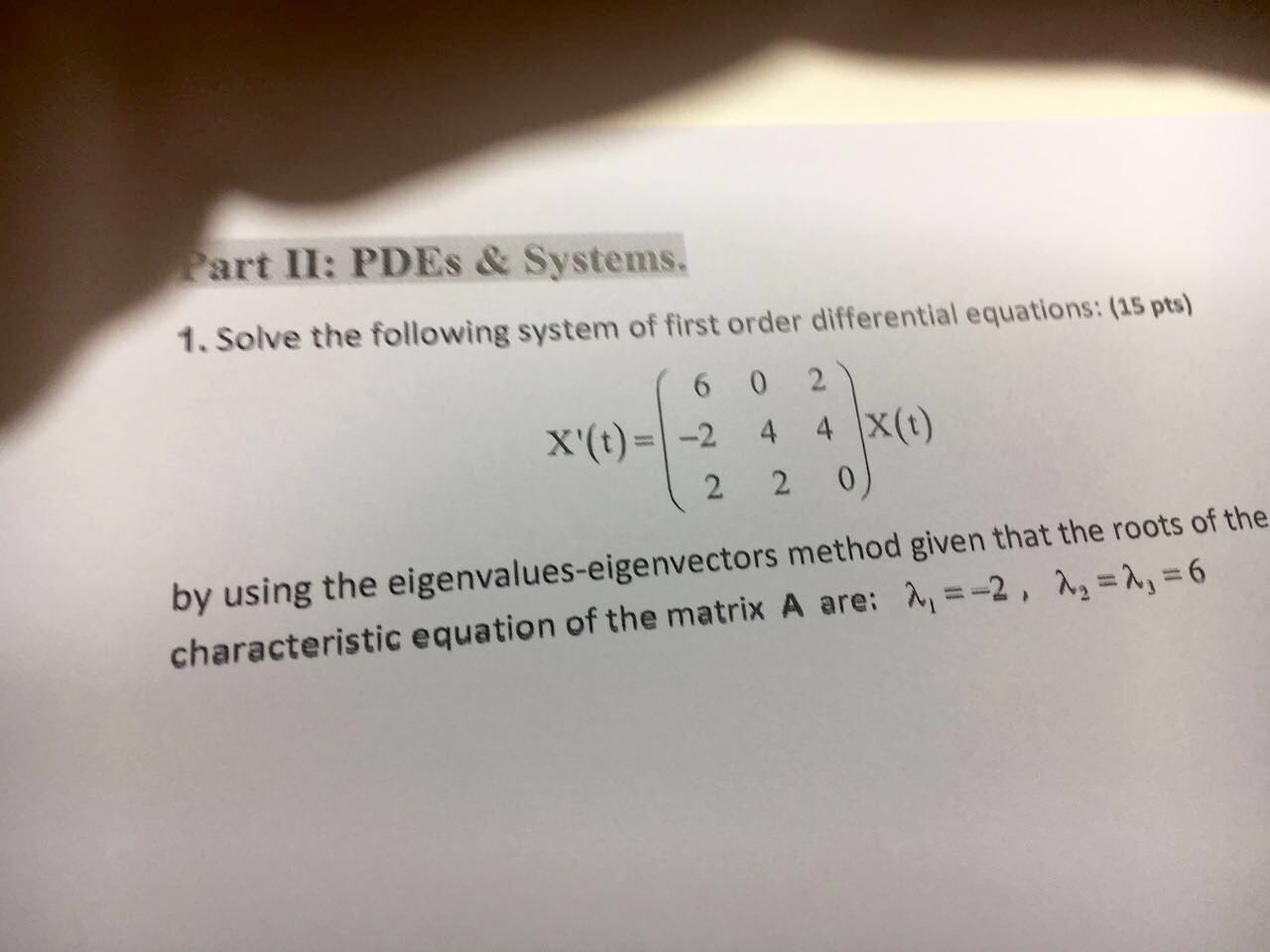 Solved art IT: PDEs & Systems. 1. Solve the following system | Chegg.com