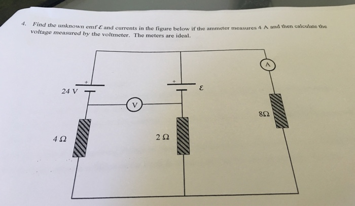 Solved Find the unknown emf epsilon and currents in the | Chegg.com