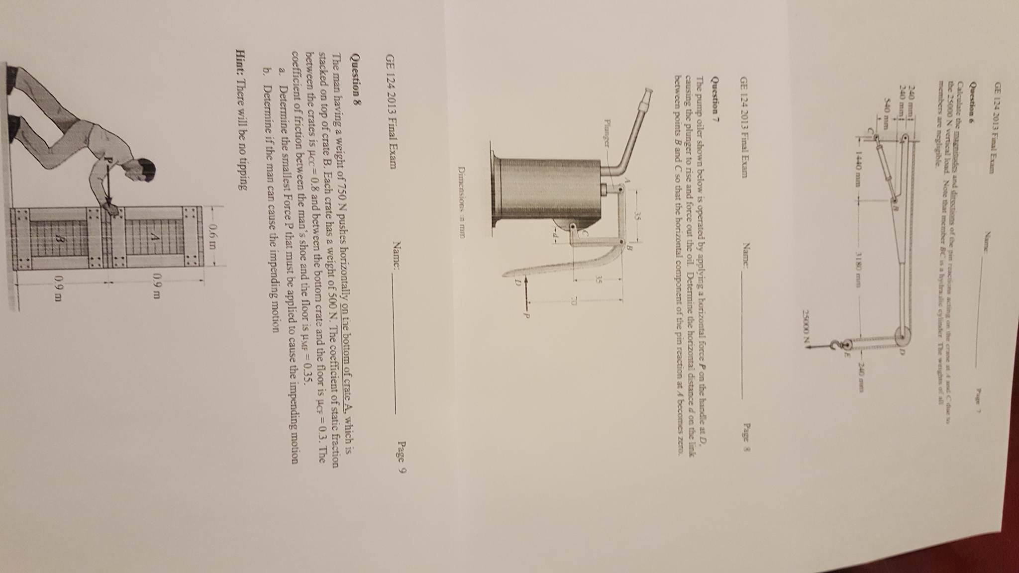 Solved Calculate the magnitudes and direction of the pin | Chegg.com