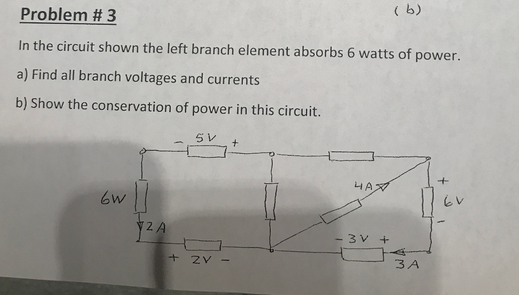 Solved In the circuit shown the left branch element absorbs | Chegg.com