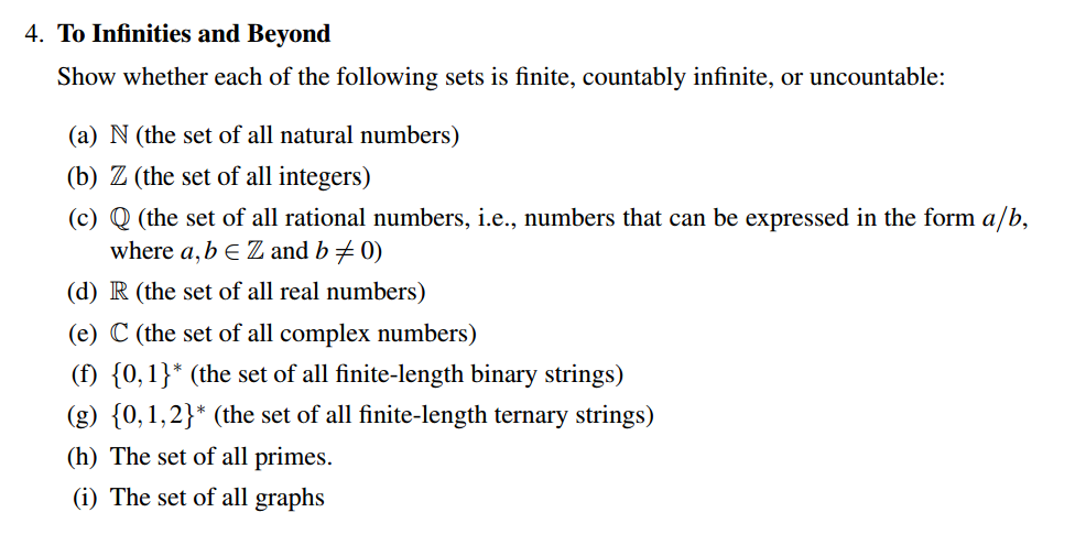 Solved Show whether each of the following sets is finite, | Chegg.com