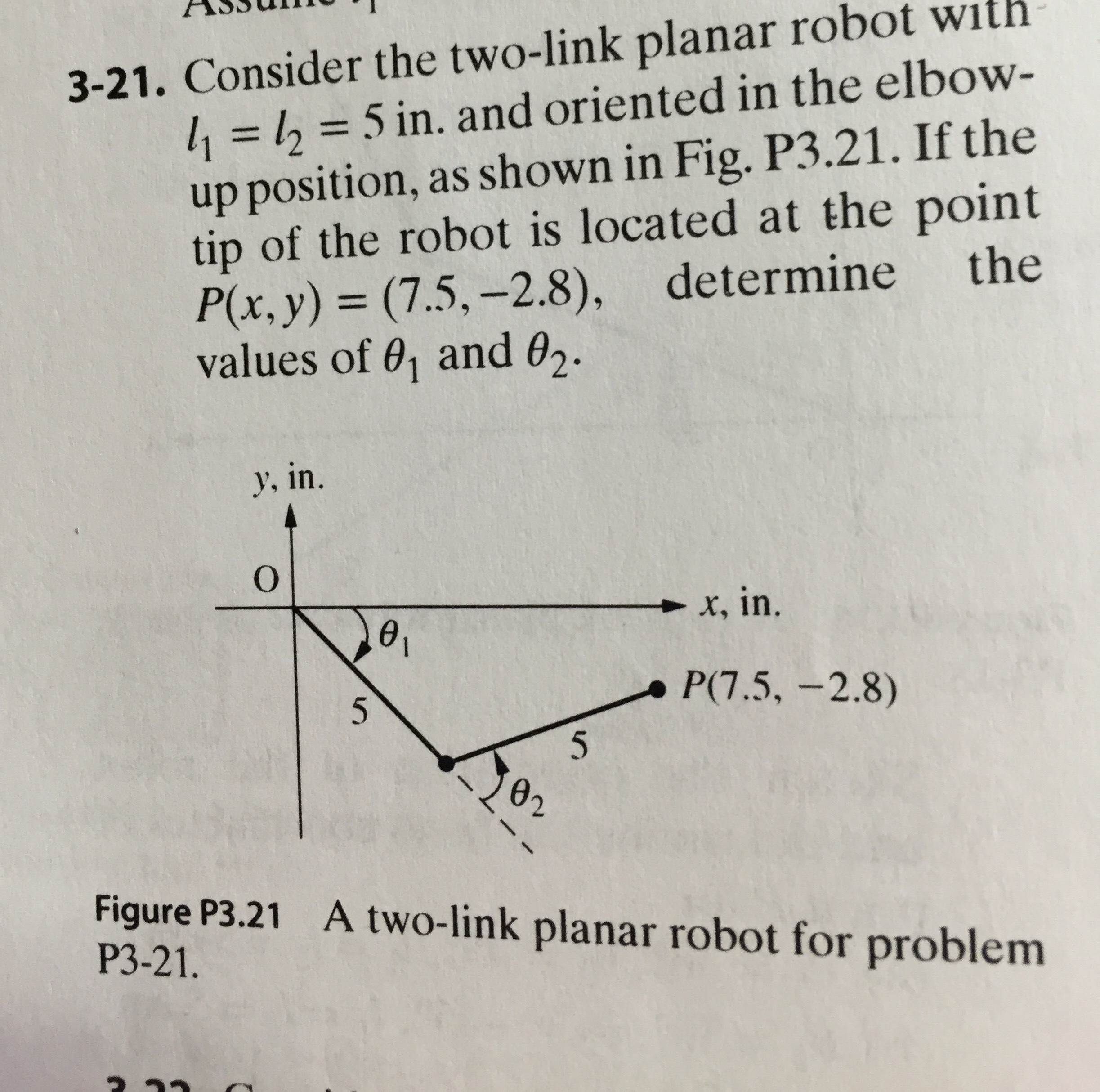 Solved Consider the two-link planar robot with l_1 = l_2 = 5 | Chegg.com