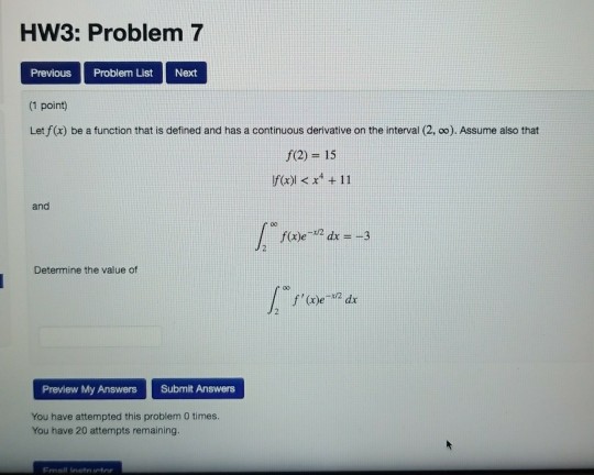 Solved HW3: Problem7 Previous Problem List Next (1 point) | Chegg.com