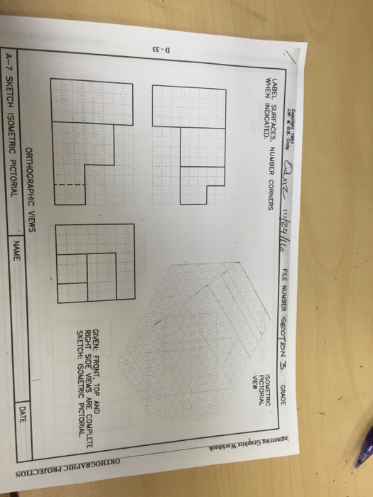 Solved bN 3 GRADE LABEL SURFACES, NUMBER CORNERS WHEN | Chegg.com