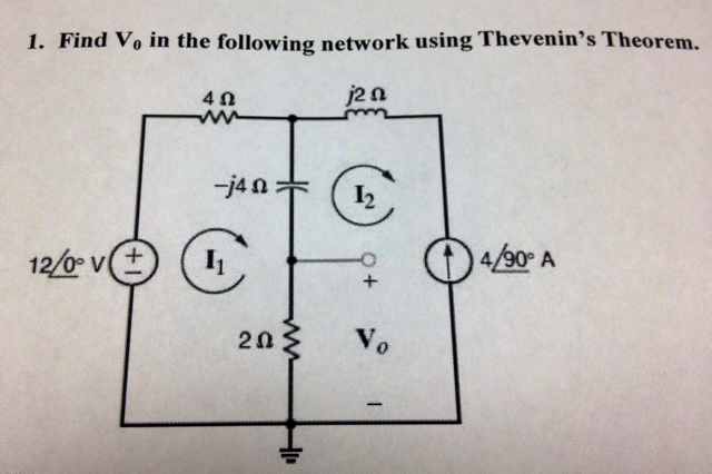 Solved Find V0 in the following network using Thevenin's | Chegg.com