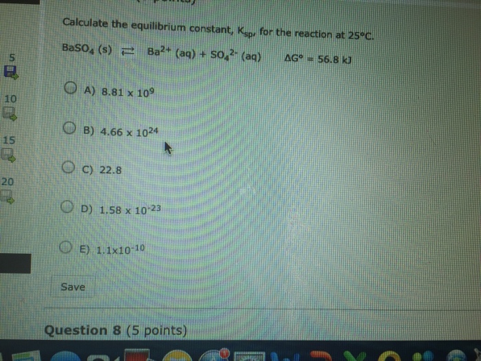 Solved Calculate the equilibrium constant, Ksp, for the | Chegg.com