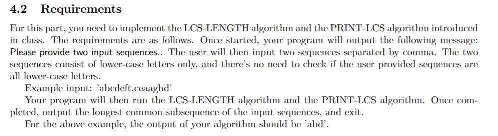 Solved 4.2 Requirements For this part, you need to implement | Chegg.com
