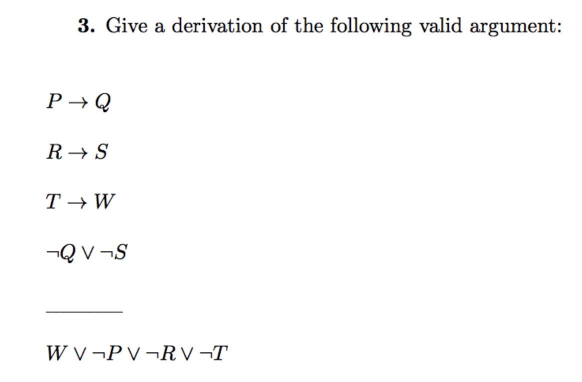 Solved Give a derivation of the following valid argument: P | Chegg.com
