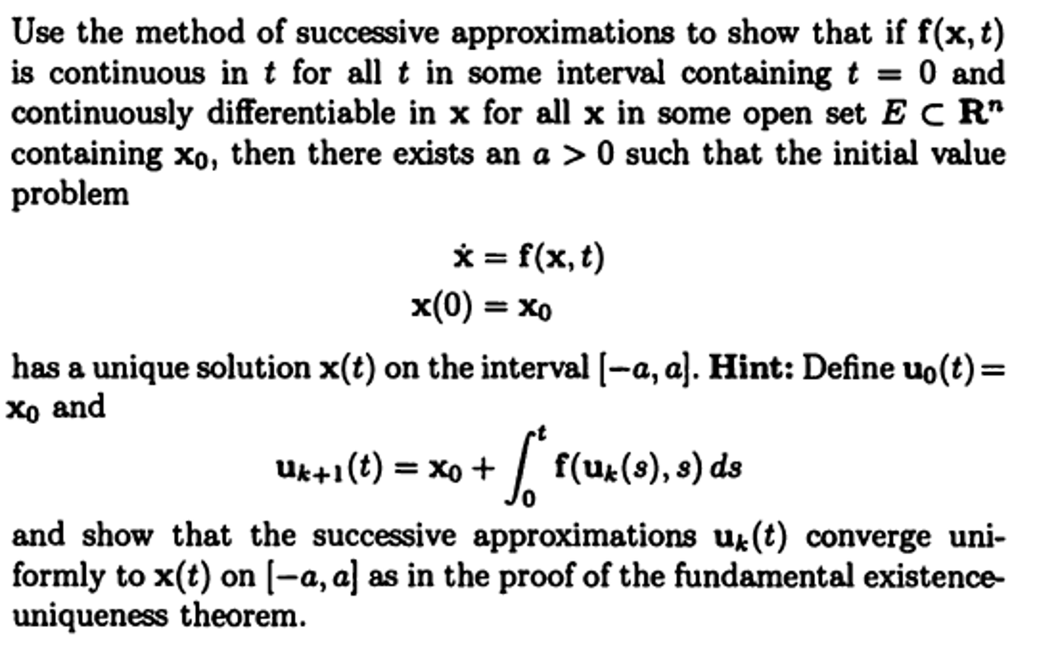 Use The Method Of Successive Approximations To Show