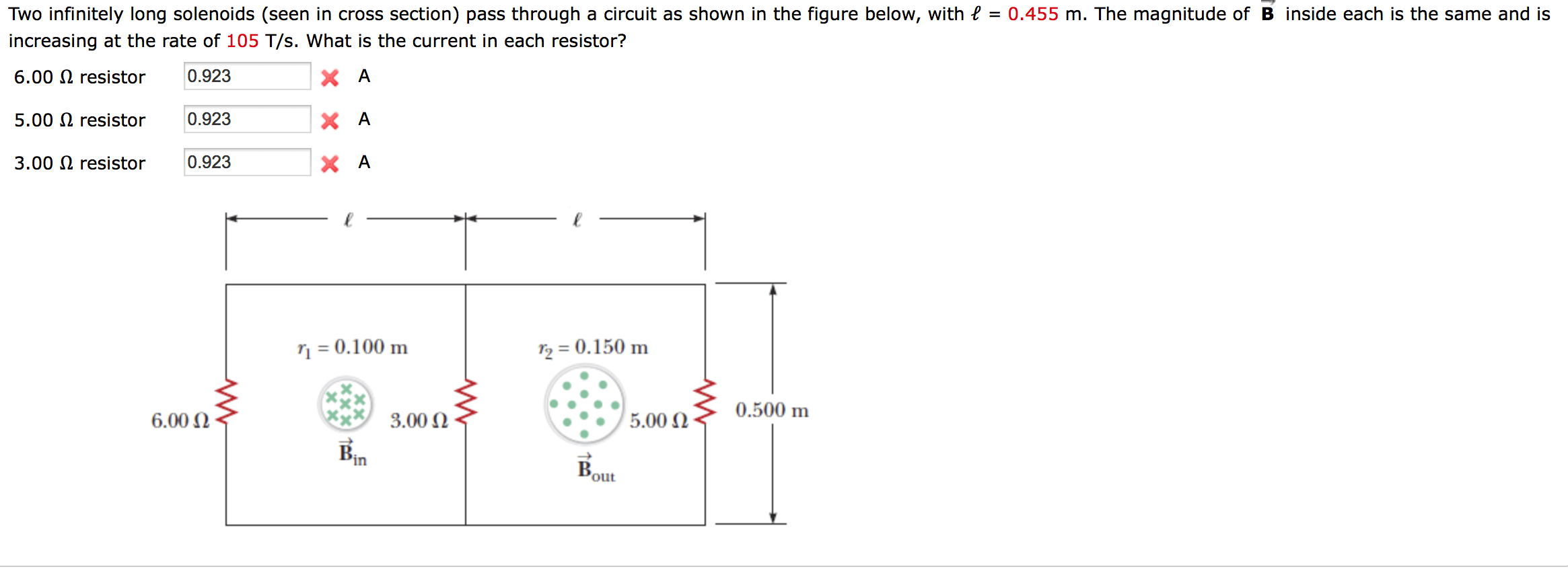 Solved Two infinitely long solenoids (seen in cross section) | Chegg.com