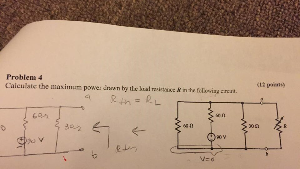 Solved Problem 4 Calculate the maximum power drawn by the | Chegg.com