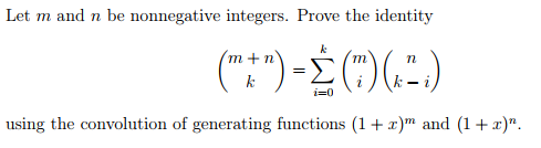 Solved Let m and n be nonnegative integers. Prove the | Chegg.com