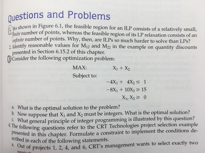 Solved As shown in Figure 6.1, the feasible region for an | Chegg.com