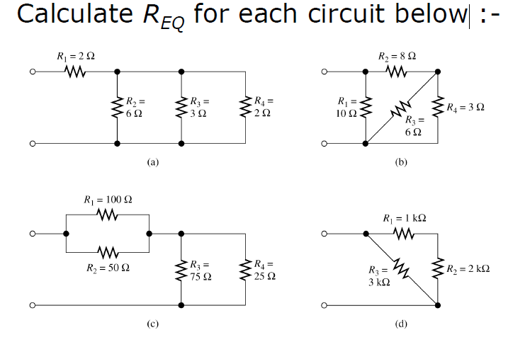 Solved Calculate r_eq for each circuit below: | Chegg.com