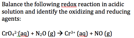 Solved Balance the following redox reaction in acidic | Chegg.com