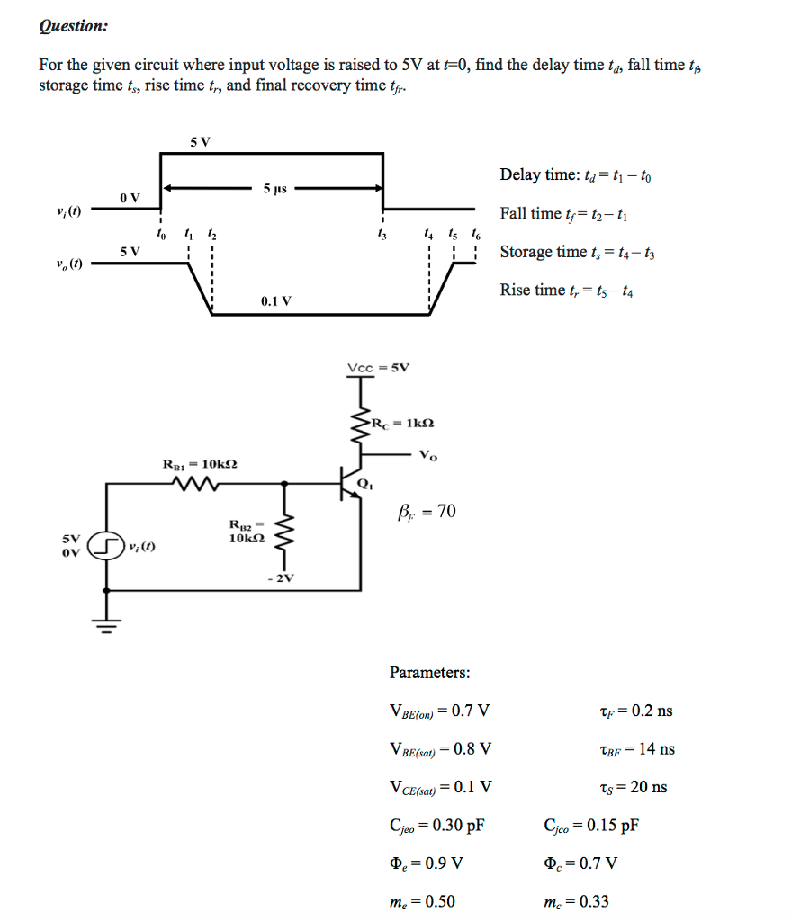 Solved For the given circuit where input voltage is raised | Chegg.com