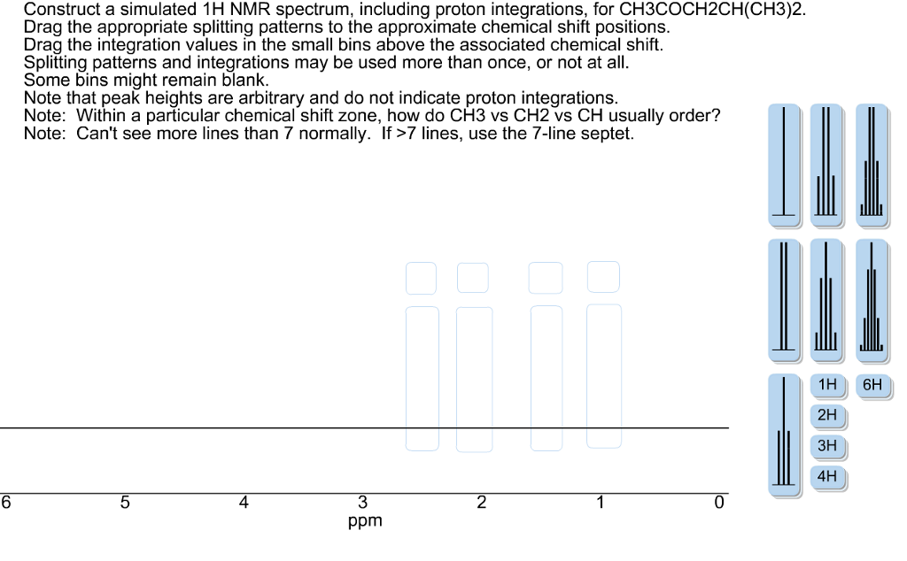 Solved Construct a simulated H NMR spectrum for the given | Chegg.com