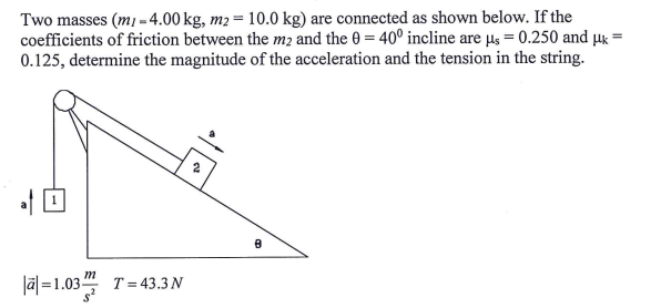 Solved Two masses (mi-4.00 kg, m2 10.0 kg) are connected as | Chegg.com
