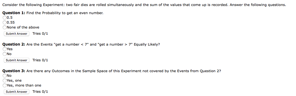 Solved Consider the following Experiment: two fair dies are | Chegg.com