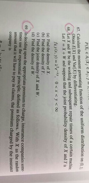 Solved 67. Calculate the moment generating function of the | Chegg.com