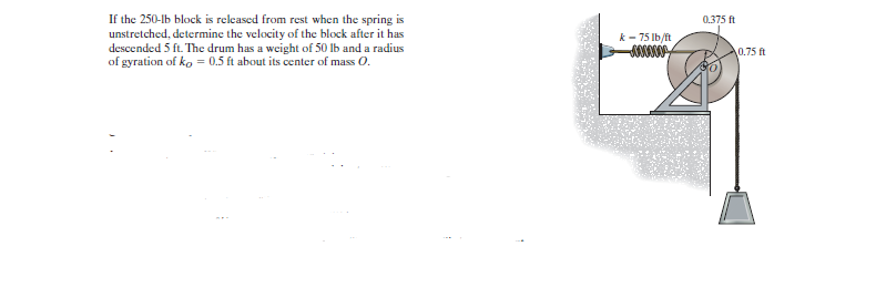 Solved If the 250-lb block is released from rest when the | Chegg.com