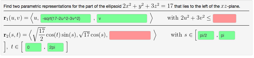 Solved Find two parametric representations for the part of | Chegg.com