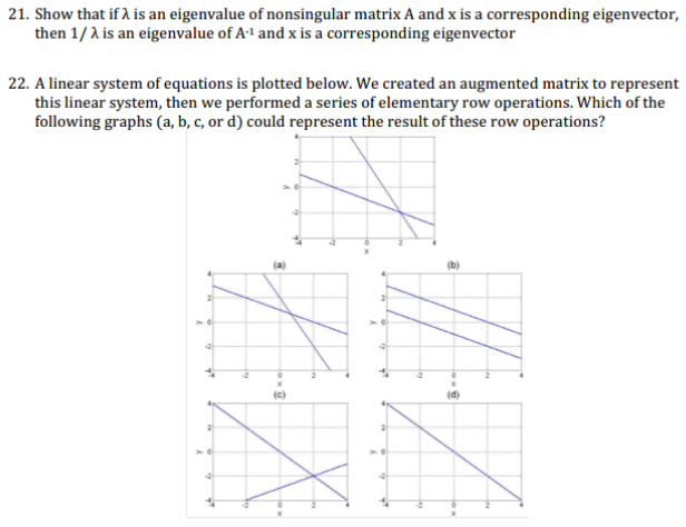Solved 23. We have a system of two linear equations and two | Chegg.com