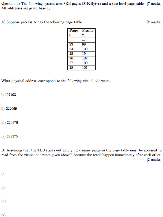 Solved Question 4) The following system uses 8KB pages | Chegg.com