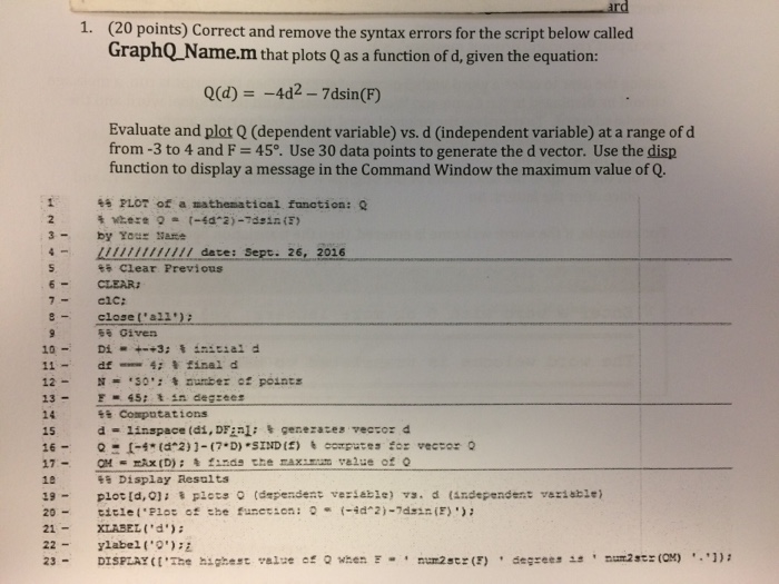 Solved 1 Please answer fast and please use mathlab and | Chegg.com