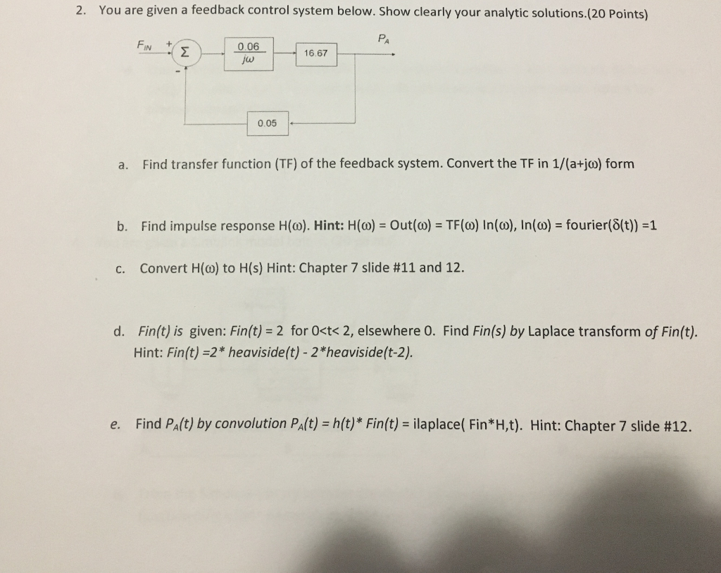 Solved You are given a feedback control system below. Show | Chegg.com