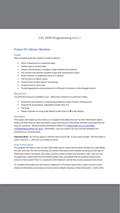 Solved Csc 2050 Programming In C Project 03 Library 